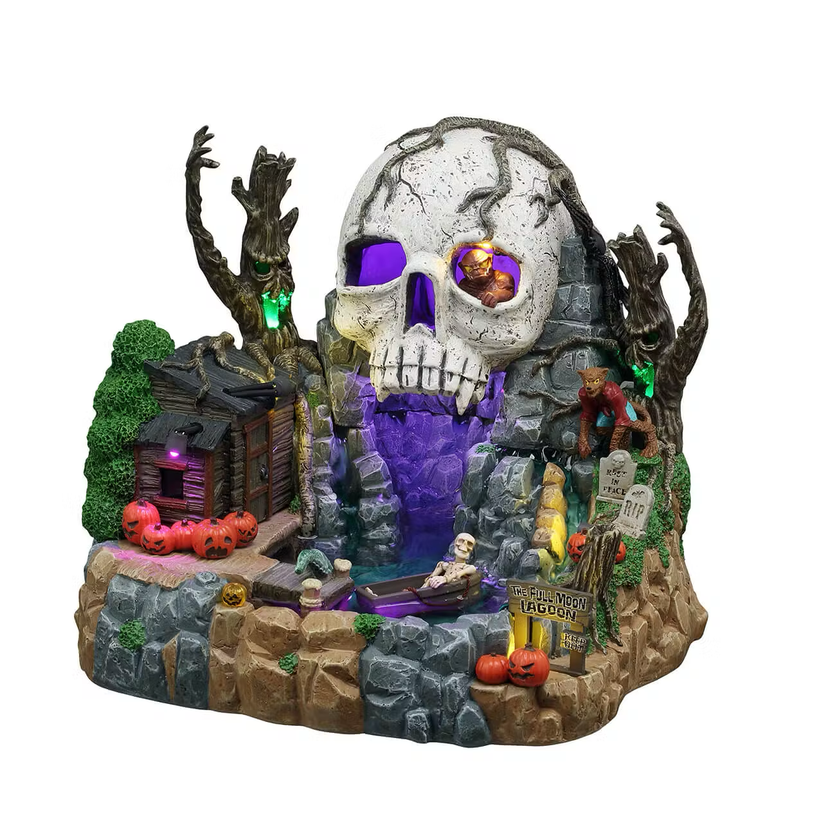 NEW Lemax Spooky Town - The Full Moon Lagoon with Flowing Water ...